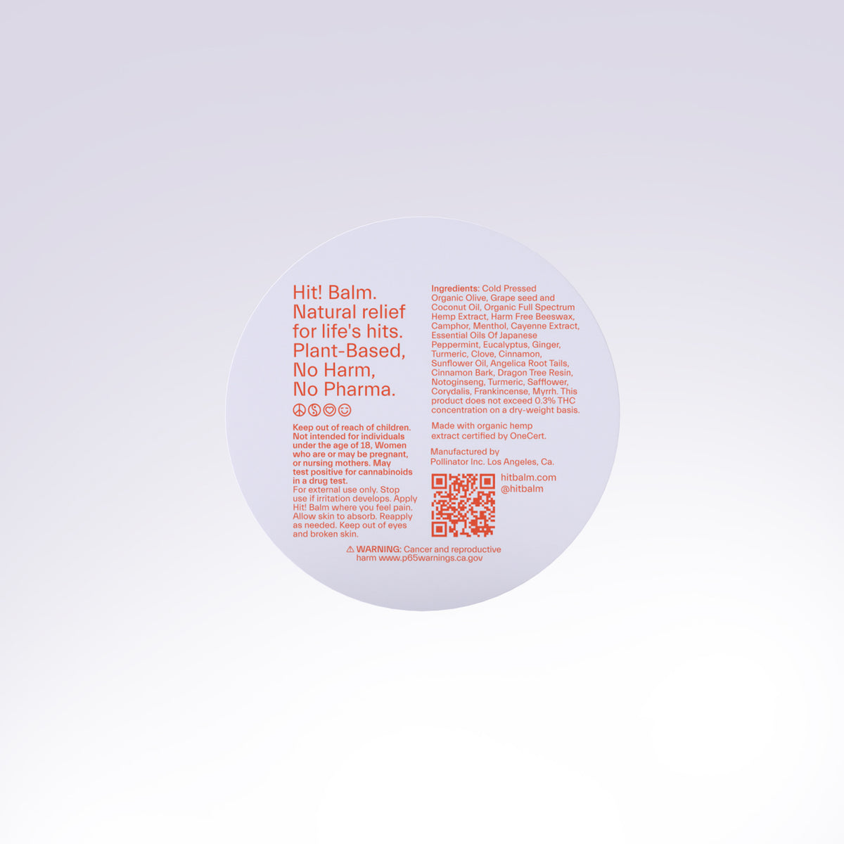 Hit! Balm-all natural relief & recovery. Harm & chemical free